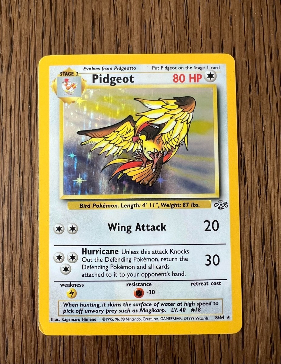 Pidgeot Card 1st Edition Jungle Pidgeot Card 8/64* Original With