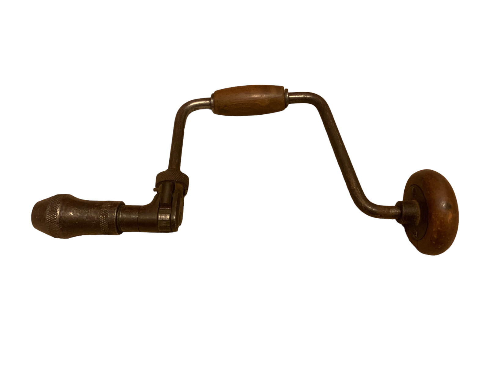 Antique Vintage Hand-Held Screwdriver Crank Drill Wood Handle & Turn ...