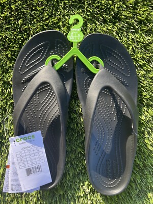 Iconic Crocs Comfort Kadee II Flip Flops Sz 8 Black 202492-100 NEW ...
