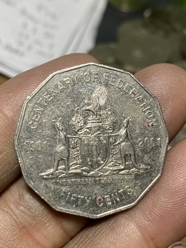 2001 50c Fifty Cent Coin Northern Territory Centenary of Federation ...