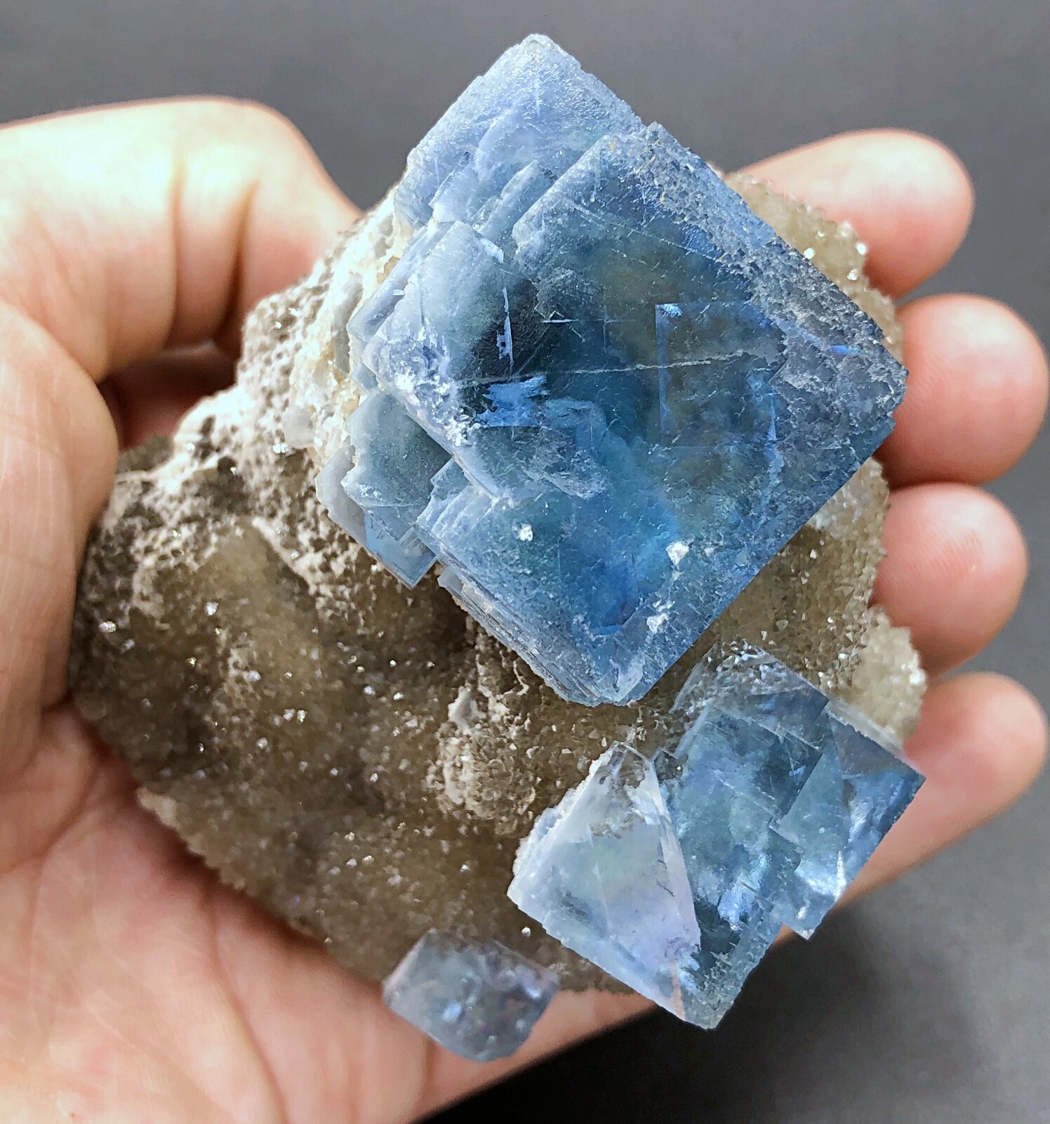 COMPLETE!! AESTHETIC Blue "PHANTOM" FLUORITE on FINE QUARTZ Matrix | eBay
