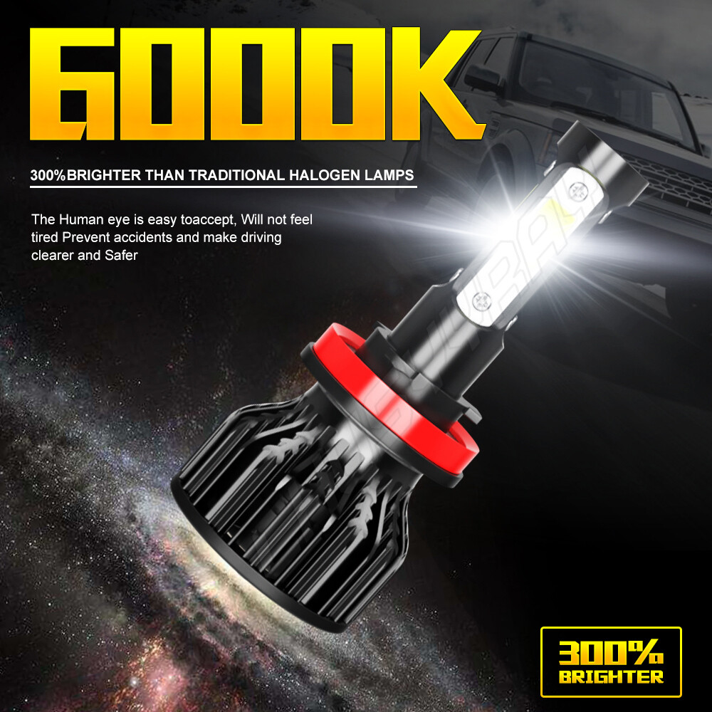 H11 LED Headlight Kit Low Beam Bulbs Super Bright 33000LM 6000K Cold ...