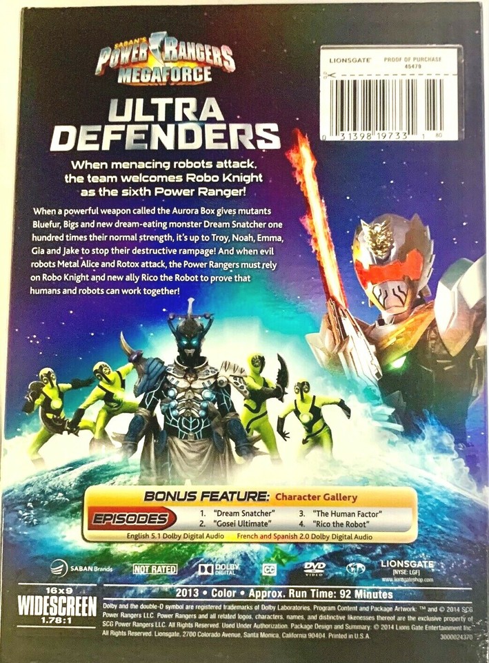 Power Rangers Megaforce: Ultra Defenders [DVD] NEW SEALED RARE HTF ...