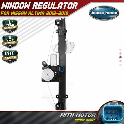 Front Passenger Power Window Regulator w/6 Pin Motor for Nissan Altima ...