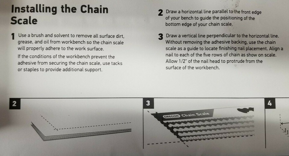 Oregon Chainsaw Chain Scale Reference Guide Chart Defines Type Pitch ...