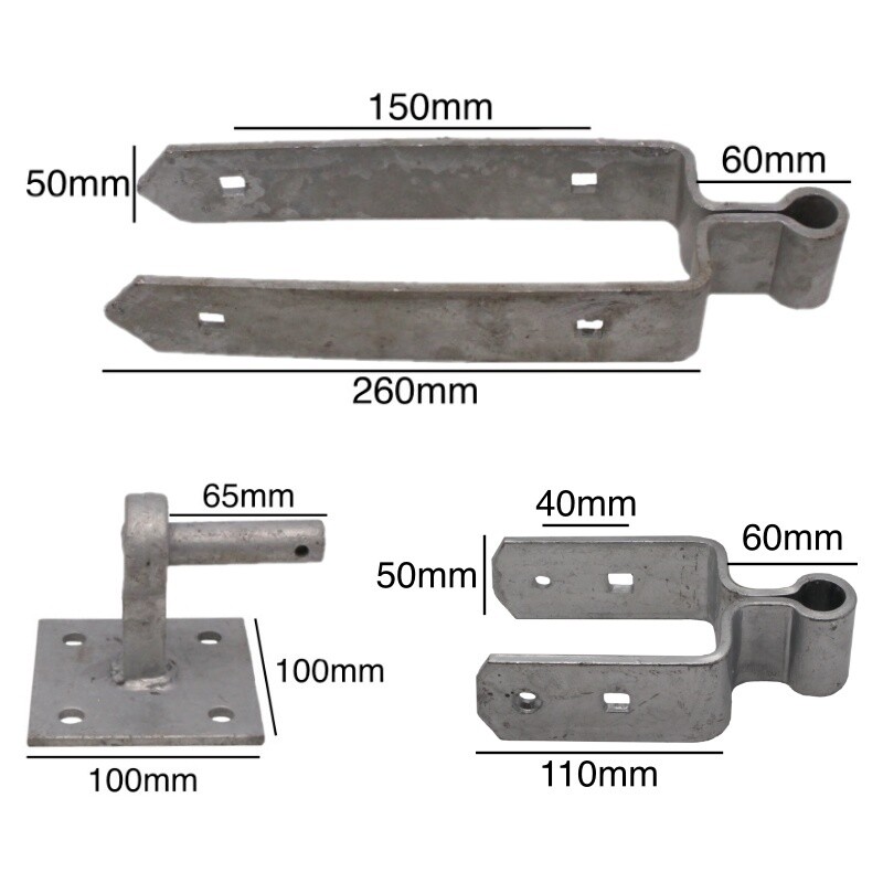 Field Gate Hinges Adjustable Farm Set Heavy Duty 5Bar Fixings Hook ...