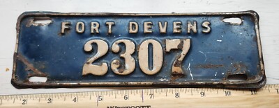 VINTAGE EARLY MILITARY PRE WWII FORT DEVENS LICENSE PLATE TOPPERS | eBay