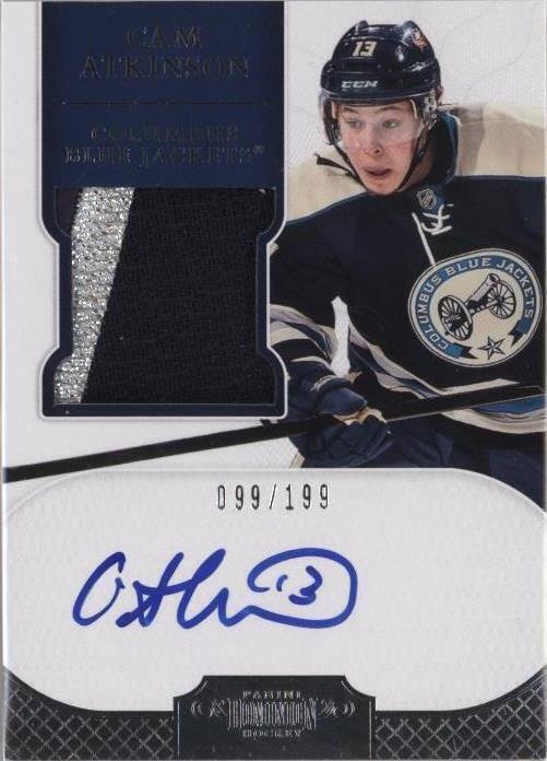 2011-12 Panini Dominion - Autographed Rookie Patches Cam Atkinson #139 ...