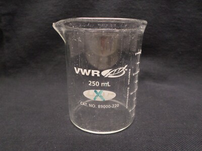 VWR Glass Class A 250mL Dual Scale Low Form Griffin Beaker 89000-220 | eBay