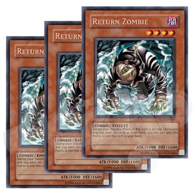 Yugioh - Return Zombie x 3 - Secret Rare LP - Free Holographic Card | eBay