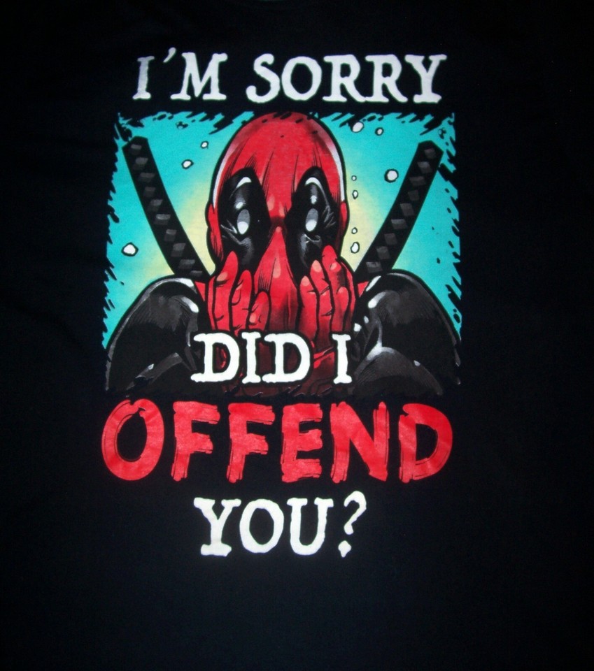 MEN'S 2XL MARVEL DEADPOOL SHIRT I'm Sorry Did I Offend You | eBay
