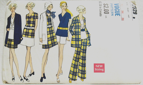 VTG 1960'S ? VOGUE PATTERN 7529 A-LINE JACKET DRESS BLOUSE SKIRT PANTS ...