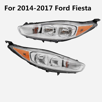 For 2014-2017 Ford Fiesta Titanium [Halogen Type] Chrome Headlights ...