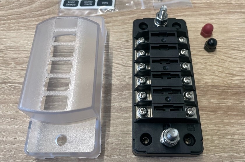 12v Fuse Board, 6 Way Fuse Box Bus Bar, Single Input 6 Out, 12v Fridge ...