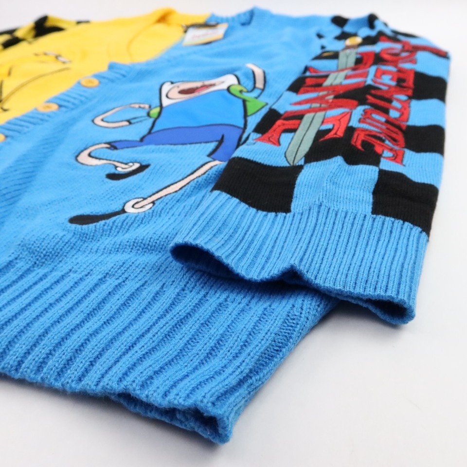 Adventure Time Cardigan Sweater Adult Small Finn Jake Embroidered ...