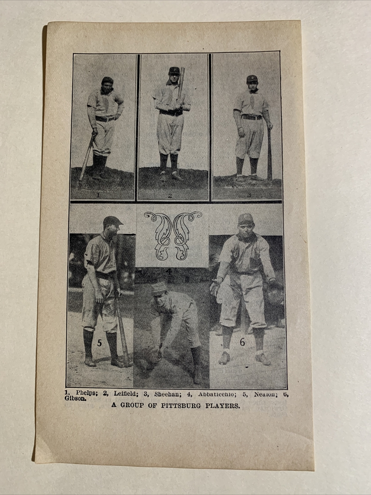 Pittsburgh Pirates Lefty Leifield Ed Abbaticchio 1907 Baseball 4X6 Team ...