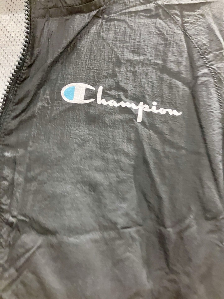 Vintage Y2K Champion Half Zip Anorak Jacket Size Small Black Grey | eBay UK