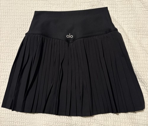 Alo Grand Slam Tennis skirt Black XS skort Pockets Tennis golf Athletic ...