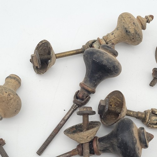 Wood Brass Drawer Pulls Drop Parts Mix Vintage or Antique Black Handles ...