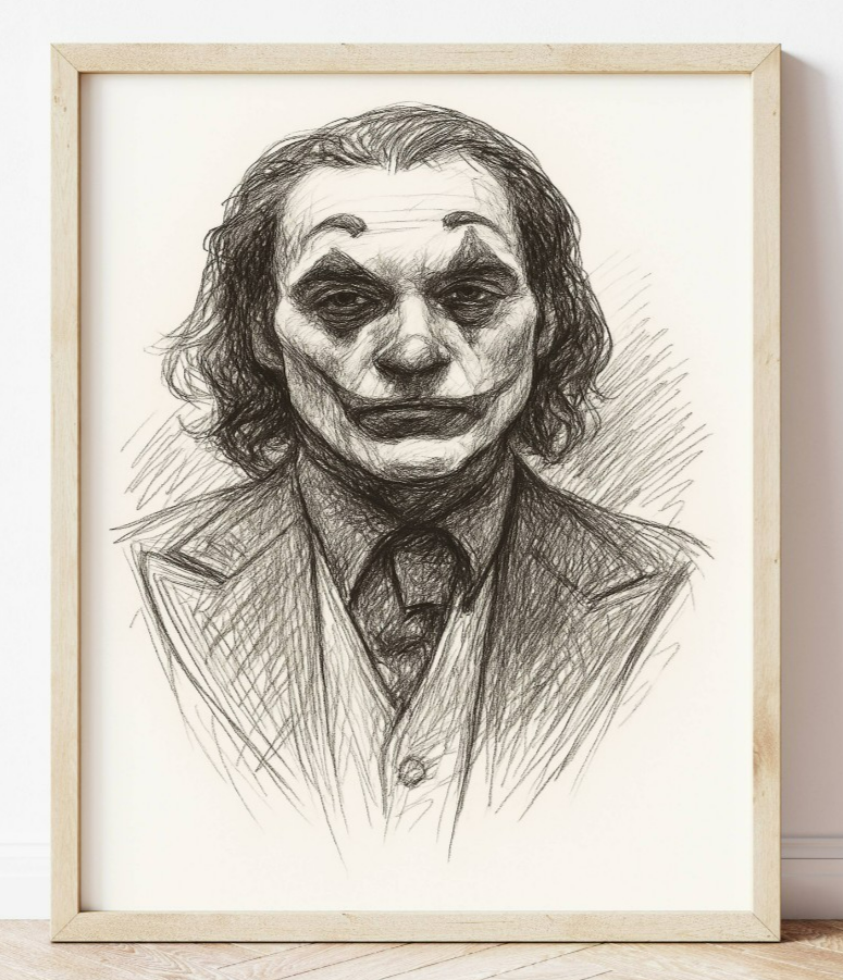 JOKER DRAWING PRINT SKETCH 8" x 10" PRINT WALL ART HOME DECOR | eBay