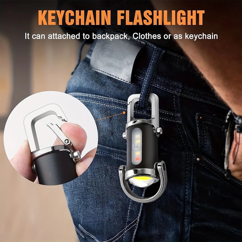 1-10x Super Bright LED Flashlight Rechargeable Pocket Mini Keychain ...