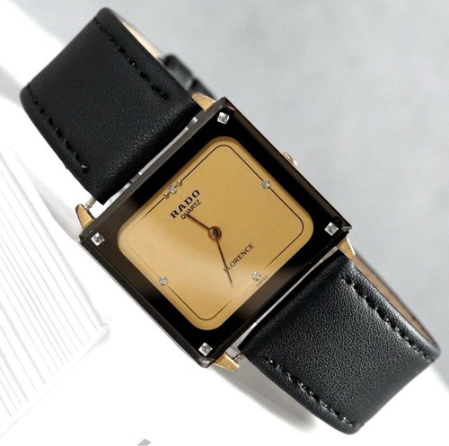 RADO Florence Square Black Gold Mens Quartz Watch Face 1 26 Inch | eBay