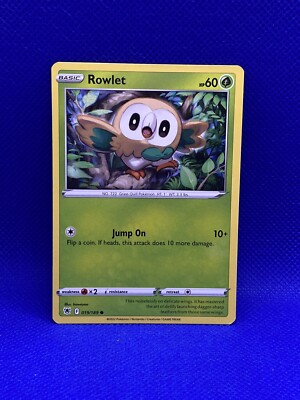 🔥2022 Pokémon TCG Rowlet 019/189 Sword & Shield Astral Radiance Mint🔥 ...