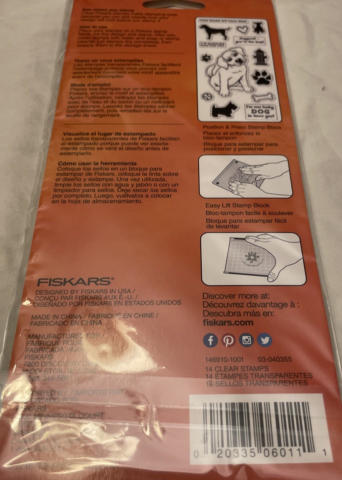 Dog Clear Acrylic Stamp Set by Fiskars Barking Mad NEW! 146910-1001 | eBay