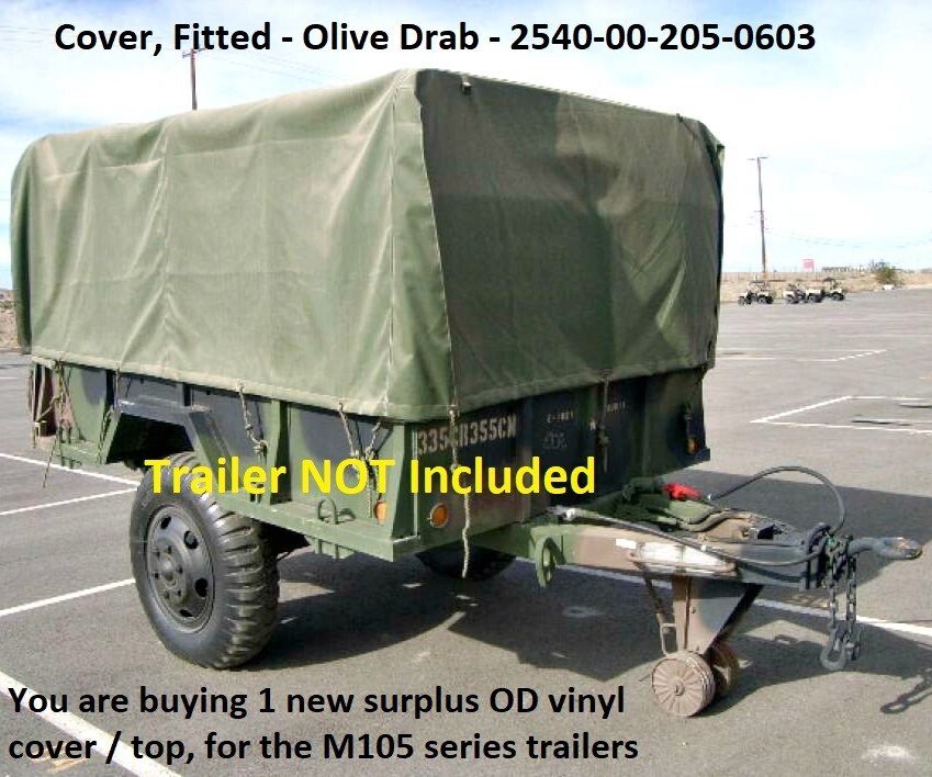 M105 1.5 Ton Trailer VINYL CARGO COVER GREEN SOFT TOP 7979840 , 2540-00 ...