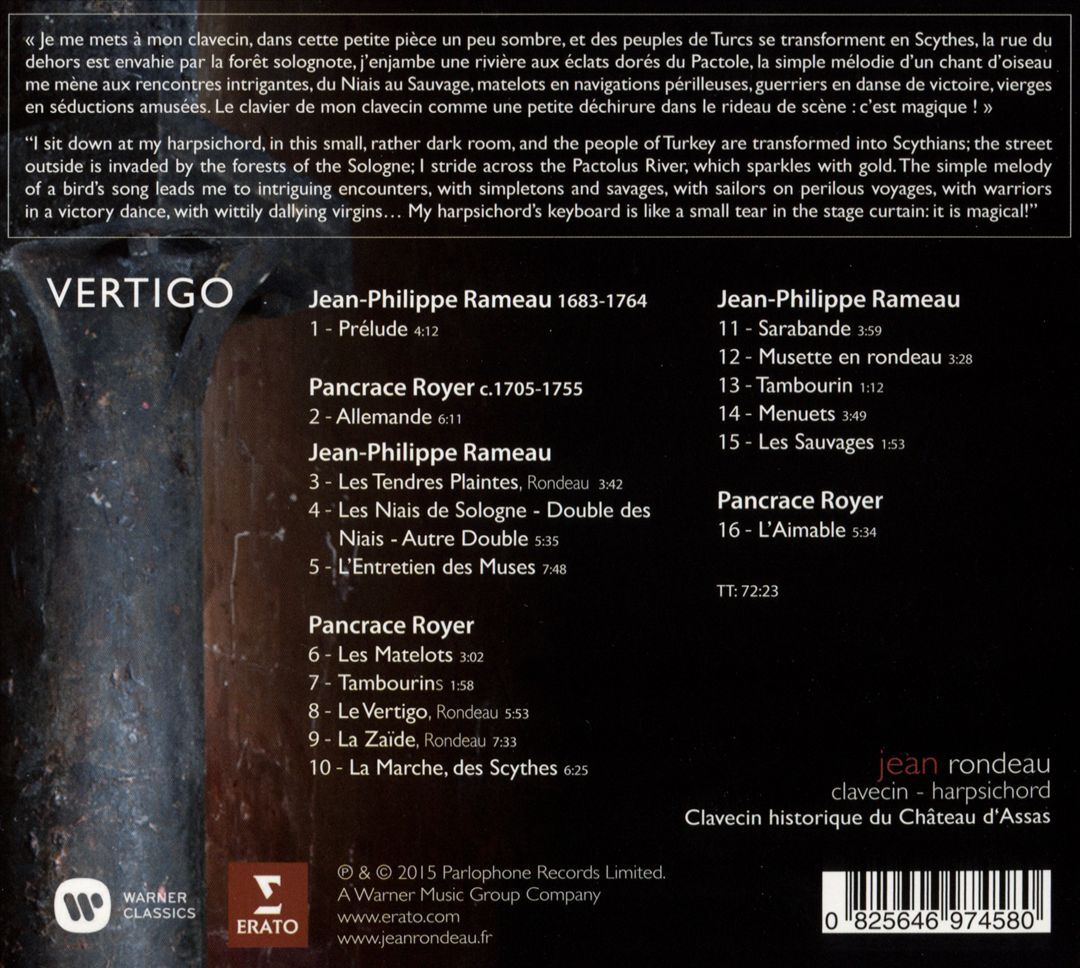 JEAN RONDEAU VERTIGO: RAMEAU, ROYER NEW CD 825646974580| eBay