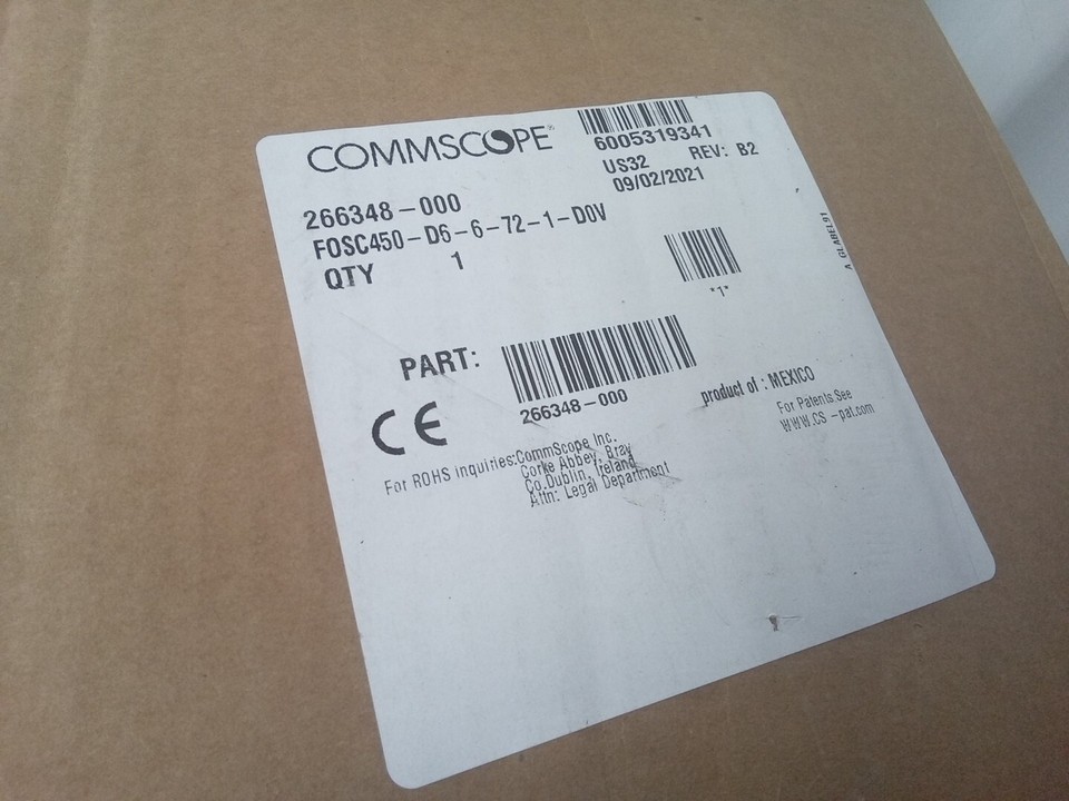 Commscope, F0SC450-D5-6-72-1-D0V, Optic Splice Closure, Sbwh-m1s3-bb.yy ...