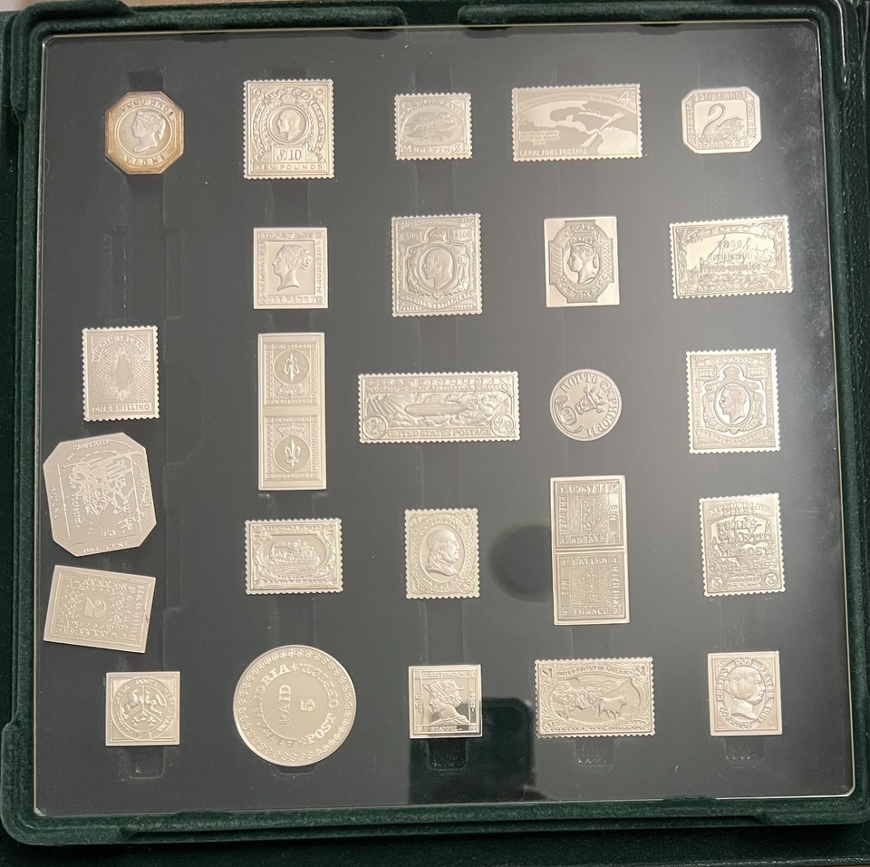 INTERNATIONAL SOCIETY OF POSTMASTERS SILVER PROOFS OF 50 WORLD GREATEST ...