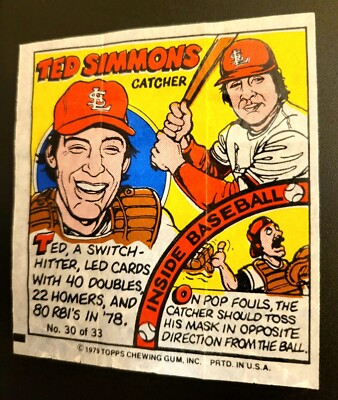 1979 Topps Bazooka Comics Ted Simmons #30 - Test Issue Oddball - 10 ...