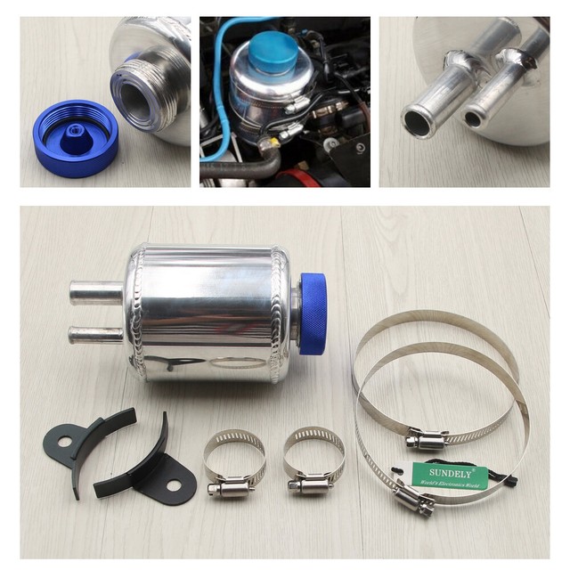 Universal Polished Aluminium Alloy Power Steering Fluid Reservoir Tank ...
