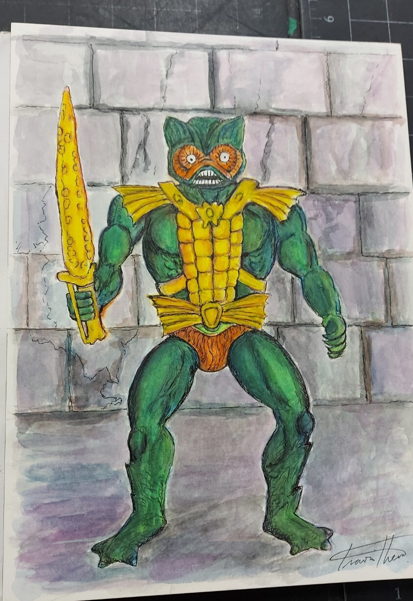 Vintage MOTU Masters Of The Universe Merman original illustration | eBay