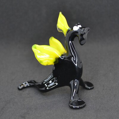 Glass Dragon Figurine - Blown Glass Dragon Sculpture, Large Dragon ...