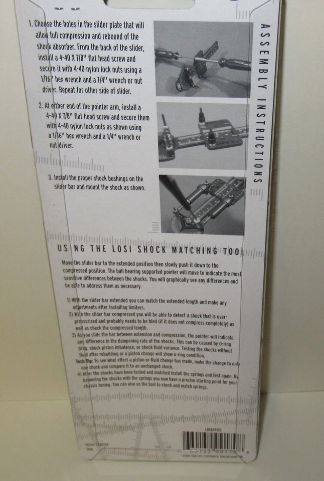 LOSI Shock Matching Tool (Anodized Aluminum, 1/10-1/5 Scale Shocks # ...