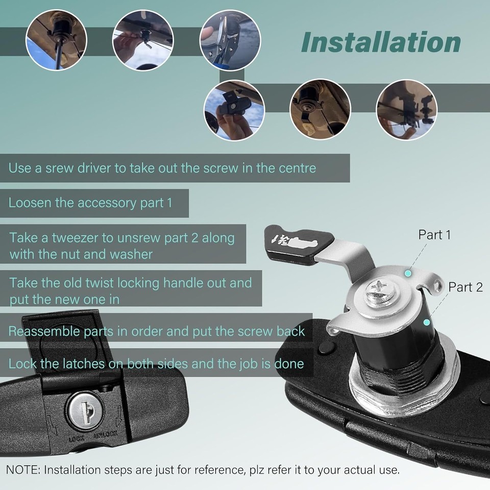 for Leer Truck Cap and Tonneau Cover Twist Lock / Handle 113436 100XQ ...