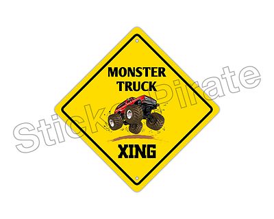 *Aluminum* Monster Truck Crossing Funny Metal Novelty Sign 12"x12" | eBay