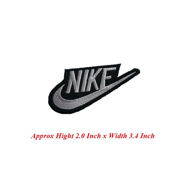 SPORT N I K E Black & White Iron on Patch Embroidered or Sew on Jacket ...