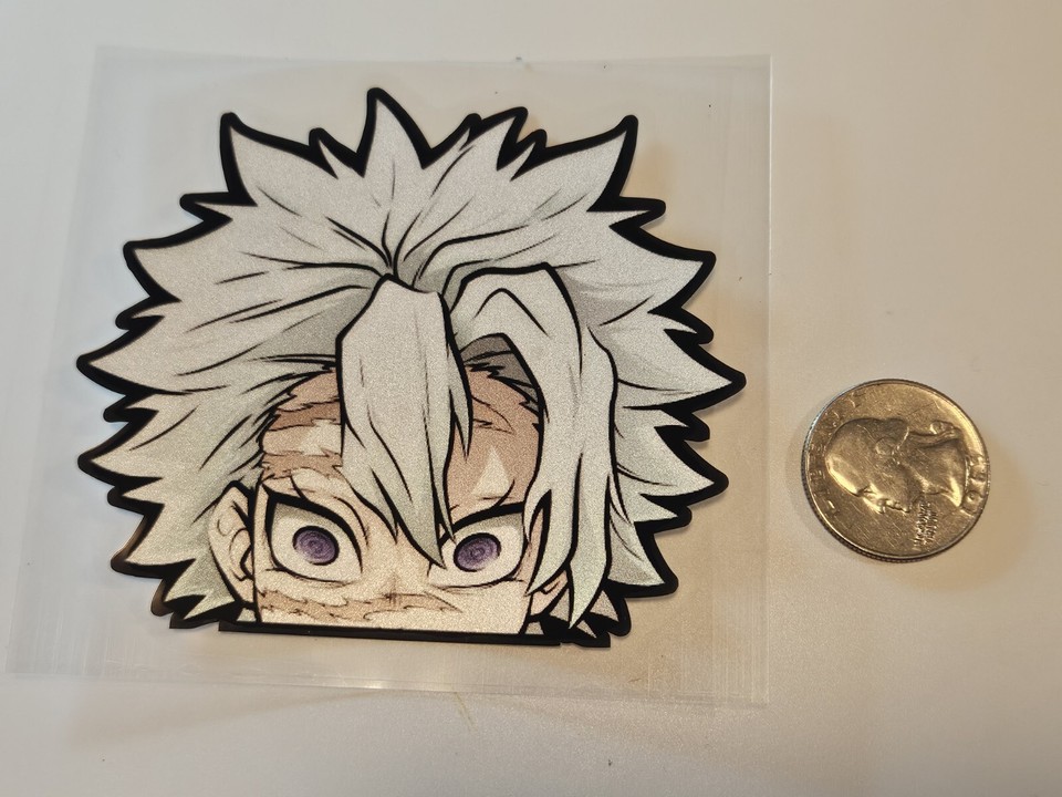 Demon Slayer Flashy Sanemi Anime Window Peeker JDM Vinyl Decal Sticker ...