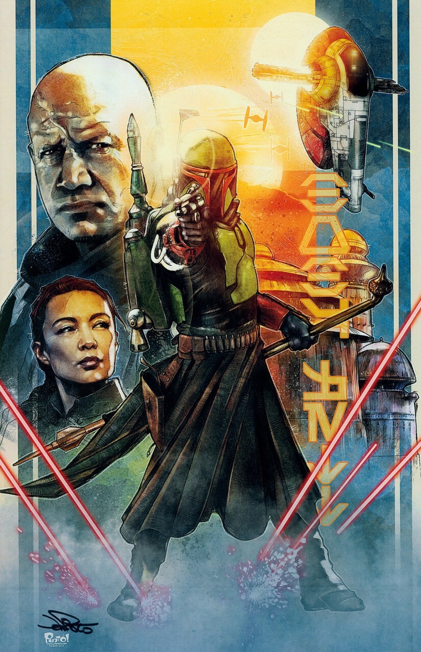Jon Pinto SIGNED Disney + Disney+ Plus Art Print ~ Star Wars Boba Fett ...