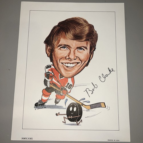 Vintage 1970s Sporticatures R.Pelkowski Bobby Clarke Philadelphia ...