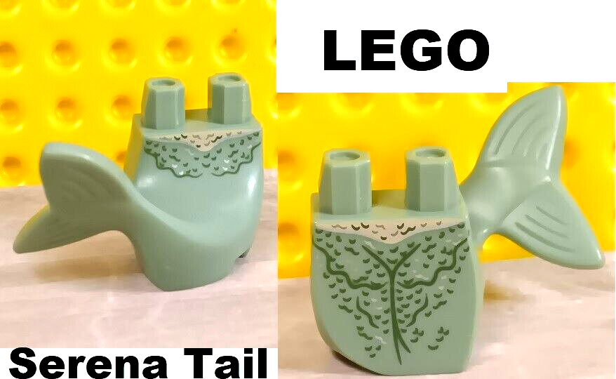 LEGO Mermaid Tail Fin Sand Green Scales SERENA Caribbean Curved Printed ...