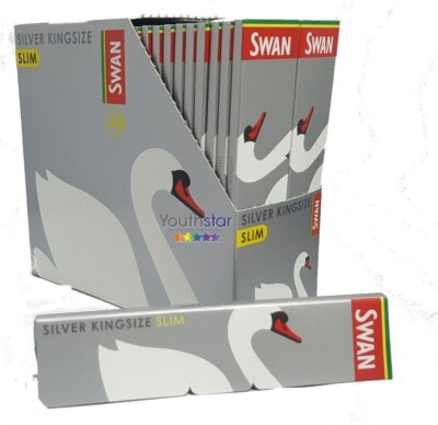 Swan Silver Kingsize Slim Cigarette Rolling Papers | Full Box of 50 ...