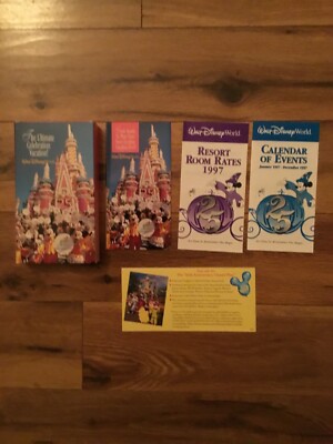 1997 Walt Disney World souvenir travel video with brochures VHS 25th ...