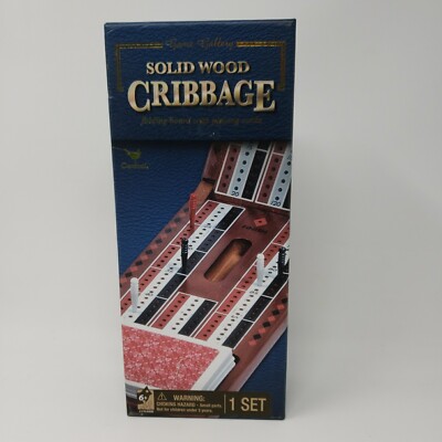 Cardinal Game Gallery Solid Wood Cribbage Folding Board w/Cards New | eBay