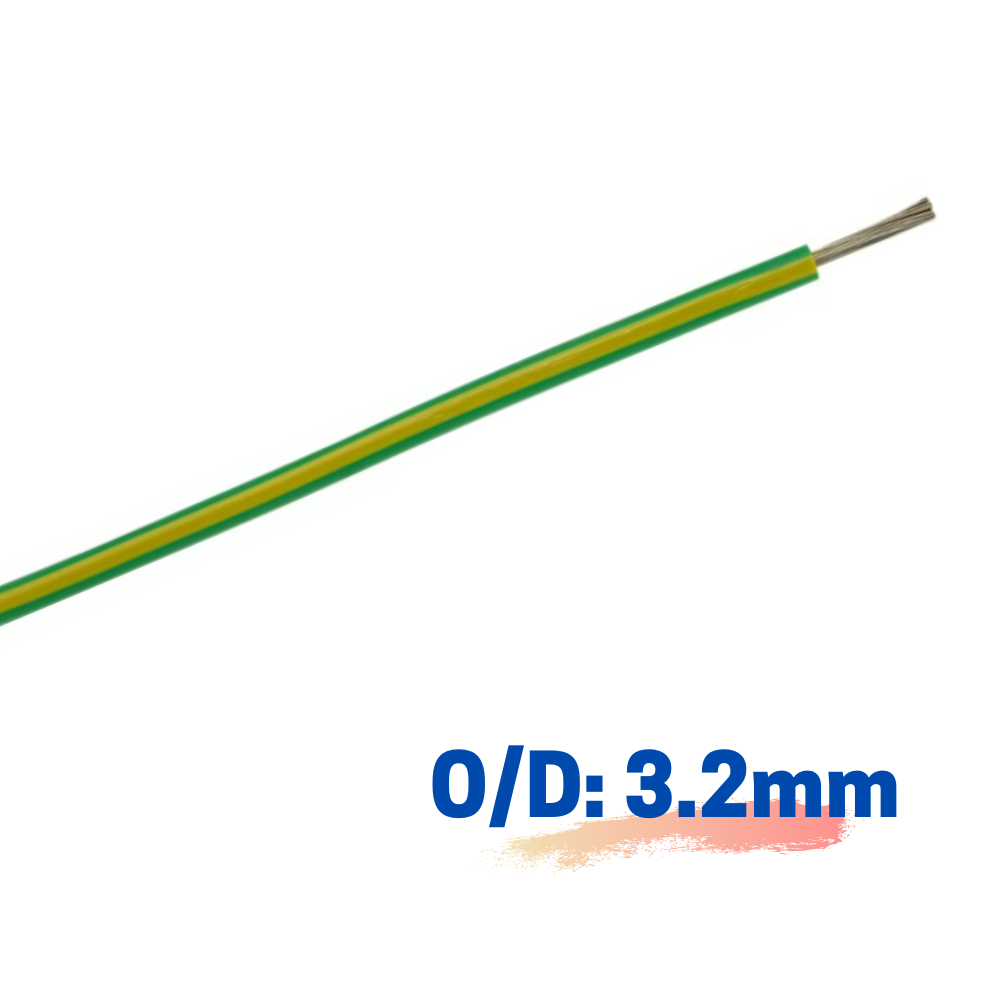 1x 10A 240v 1M Green Hookup Tinned copper wire Insulation PVC 32 ...