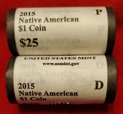 2015 Native American Sacagawea Golden Dollar P&D Rolls | eBay