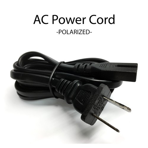 Polarized AC Power Cord 2 Prong Square Round for TV Printer Laptop PC ...
